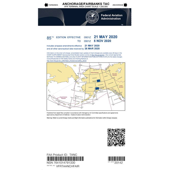 FAA Chart: VFR TAC ANCHORAGE (Current Edition) 2023