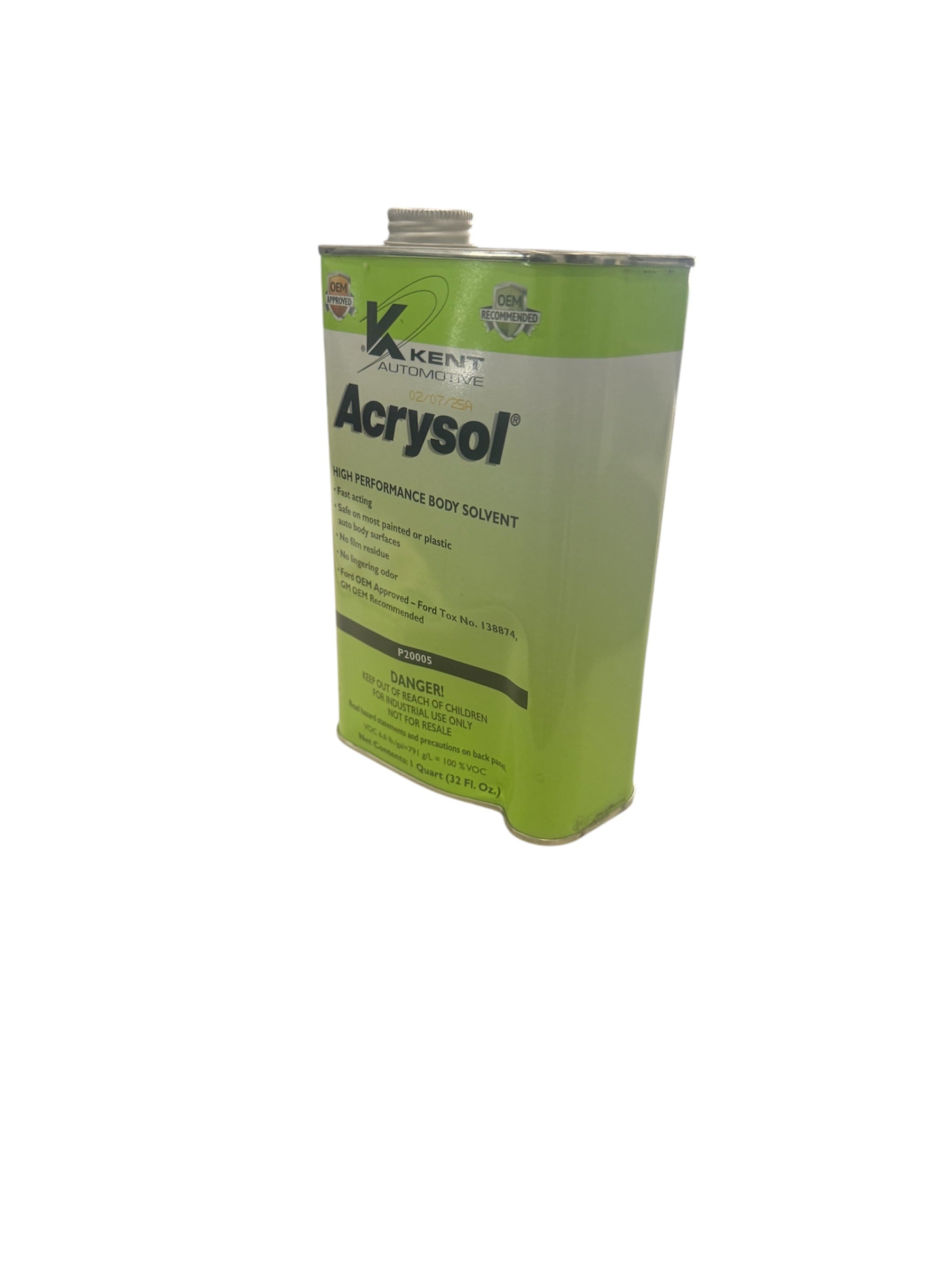 Kent Acrysol Paint Preparation and Auto Body Solvent - Damaged